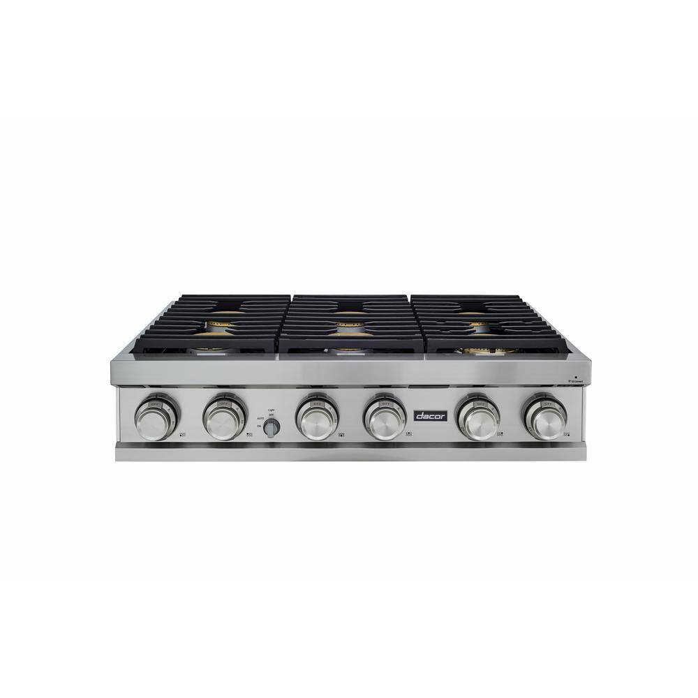 DACOR Modernist 36 in. Gas Rangetop in Stainless Steel with 6-Burners ...
