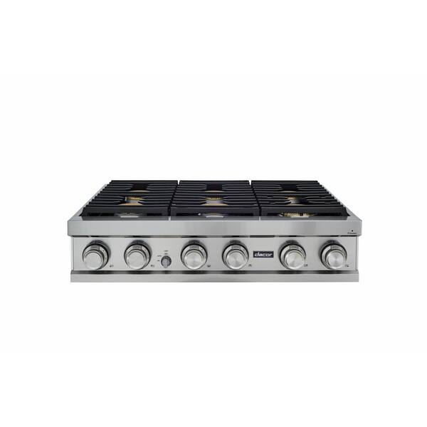 DACOR Modernist 36 in. Gas Rangetop in Stainless Steel with 6-Burners ...