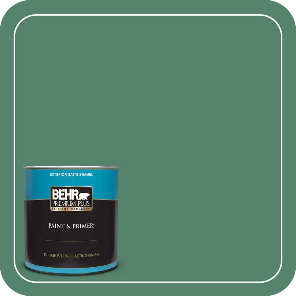 BEHR PREMIUM PLUS 1 qt. #M420-6 Tournament Field Satin Enamel Exterior ...