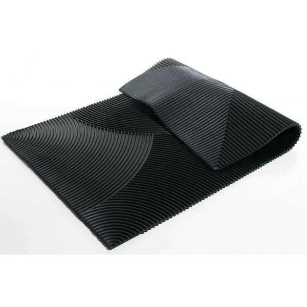 HomeRoots 30 in. x 18 in. Black Rubber Outdoor Door Mat 2000573978 ...