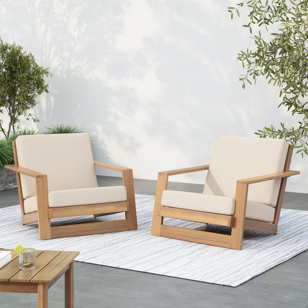 CHRISTOPHER KNIGHT HOME Yvonne Modern Solid Wood Patio Outdoor Lounge ...
