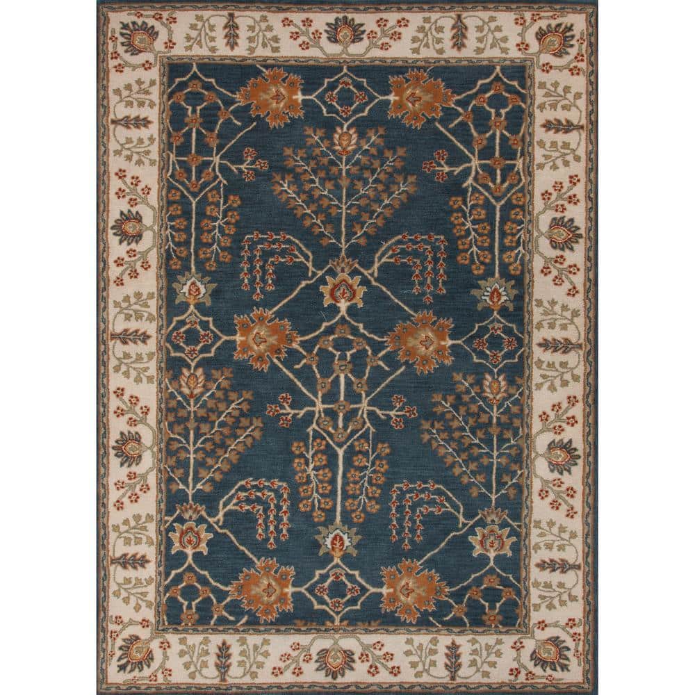 Jaipur Living Hand-Tufted Dark Blue 10 ft. x 14 ft. Oriental Area Rug ...