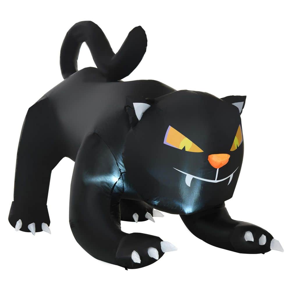 Sudzendf 4 ft Inflatable Halloween Black Cat, Outdoor Blow Up LED Yard ...