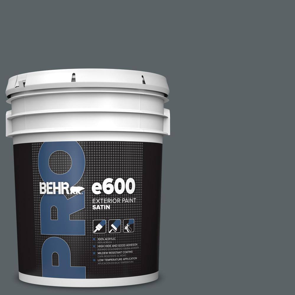 BEHR PRO 5 gal. #HDC-AC-25 Blue Metal Satin Exterior Paint PR64305 ...