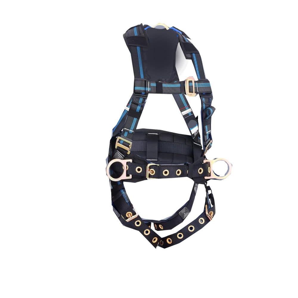 5pt Full-Body Safety Harness Vented Padded Shoulder Back Legs 8 Back ...