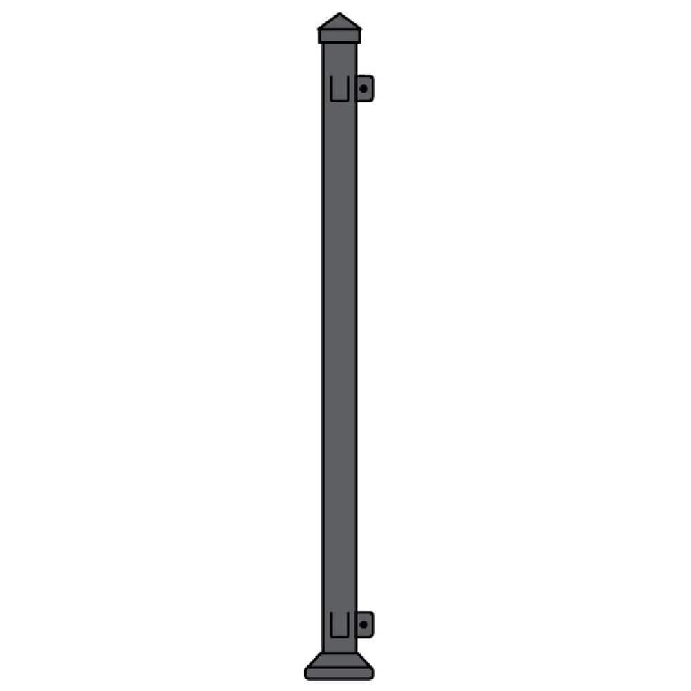 Cinch 3 in. x 3 in. x 44 in. Satin Black Steel Corner Post Assembly for ...