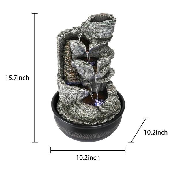 Home Office Water Fountain Nature's Mark 10" Mirrored Waterfall ...