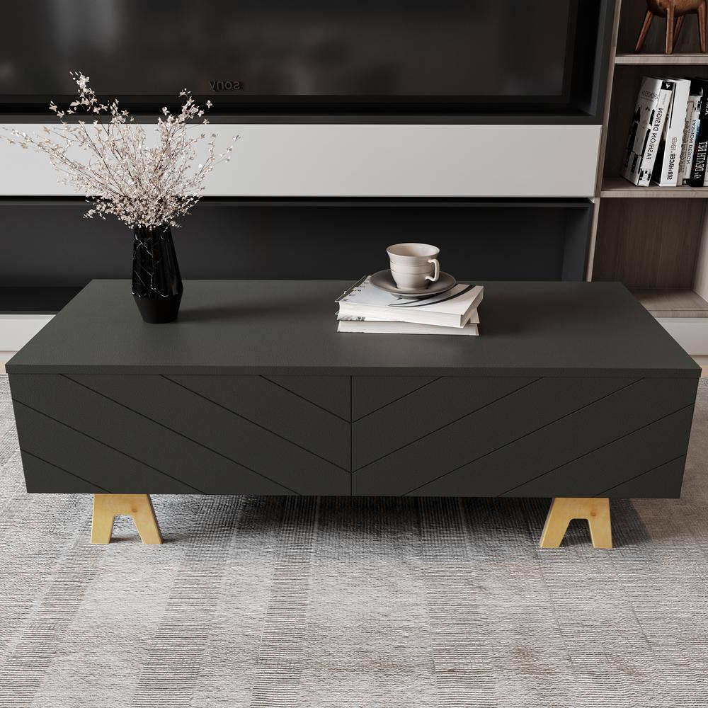 Nexera Runway 47.25 in. L Grey Rectangle Wood Coffee Table 700573 - The ...