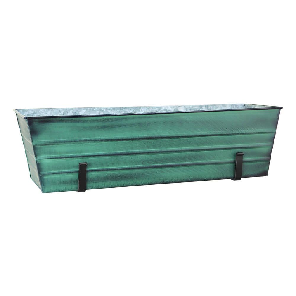 ACHLA DESIGNS Achla Designs Large Galvanized Steel Flower Box with Wall ...