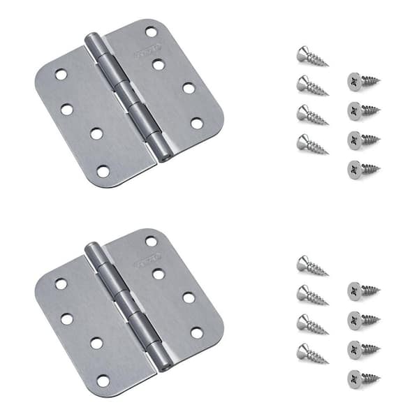 Onward 4 in. x 4 in. Brushed Chrome Full Mortise Butt Hinge (2-Pack) 1822BCNRPB - The Home Depot