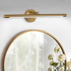 KAISITE 22 in. 1-Light Gold LED Vanity Light Bar 18-Watt Rotatable ...