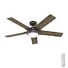Hunter Byhalia 52 in. Indoor Noble Bronze Ceiling Fan with Light and ...
