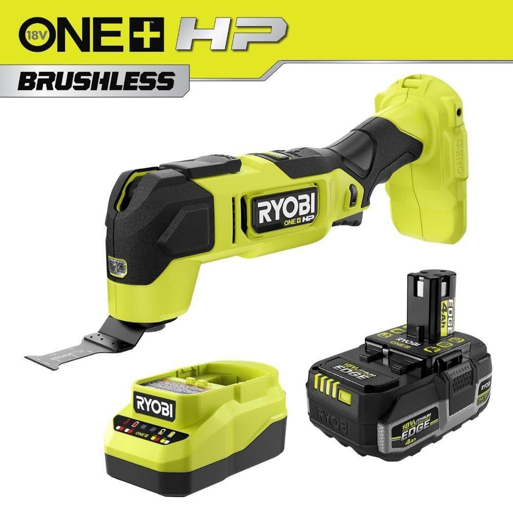 RYOBI ONE+ HP 18V Brushless Cordless Oscillating Multi-Tool with 4.0 Ah ...