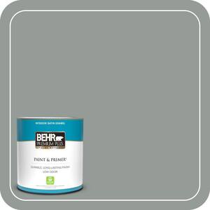 BEHR PREMIUM PLUS 8 oz. #BXC-66 Dusk Blue Satin Enamel Interior ...