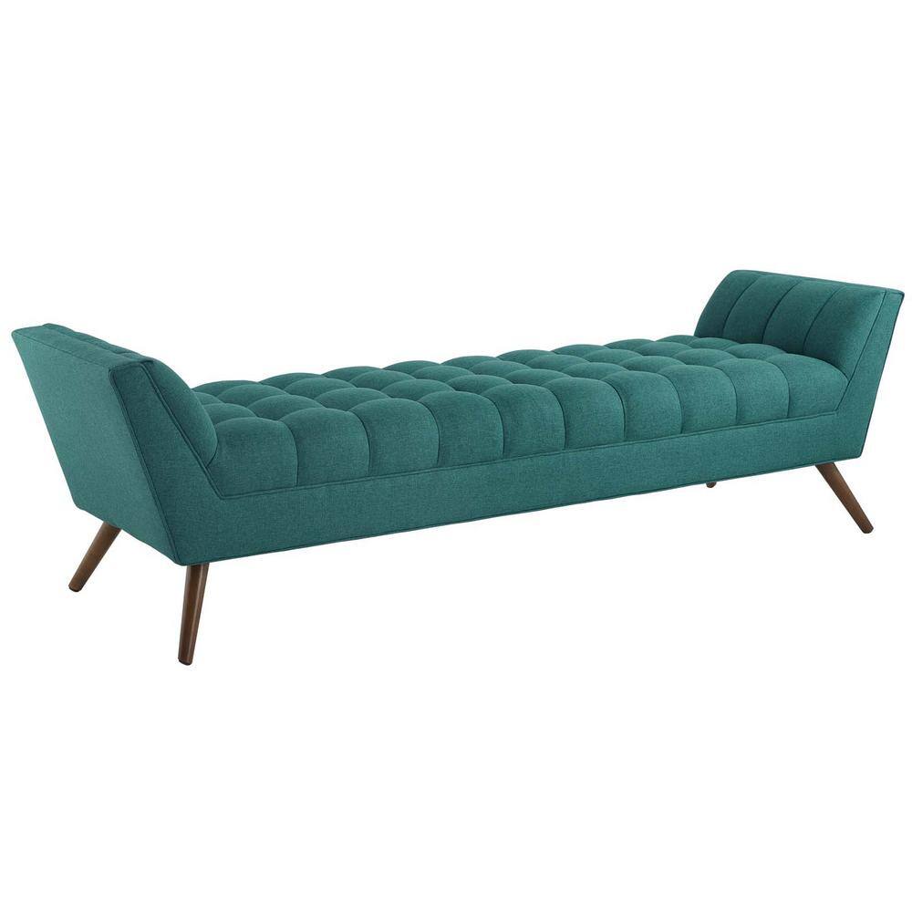 MODWAY Teal Response Upholstered Fabric Bench EEI-1790-TEA - The Home Depot