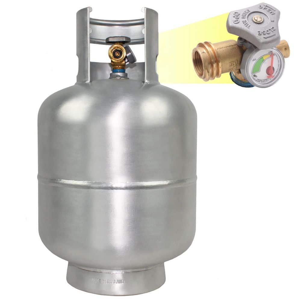 Flame King 20 LB. Aluminum Lightweight Propane Tank Cylinder w/ Gauge ...