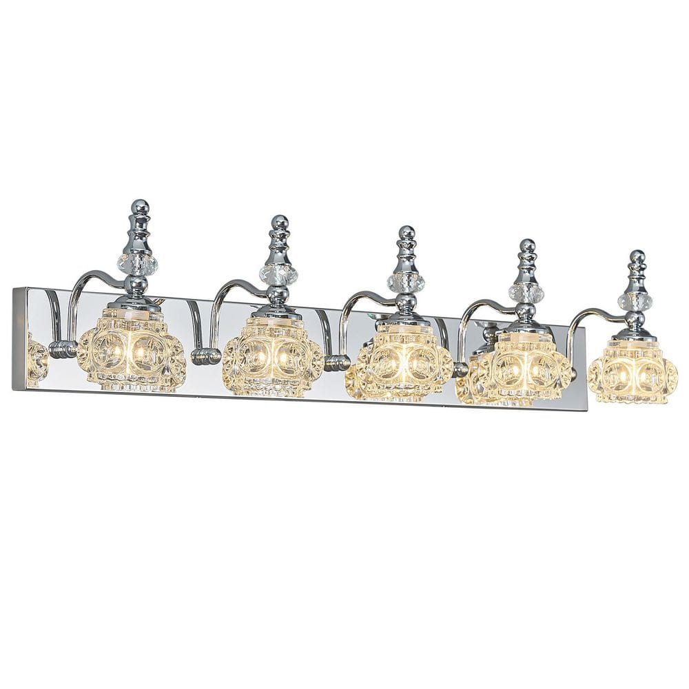 ZHLWIN Home Lighting Fixture Width 35.43" In. " 5-light Chrome Modern ...