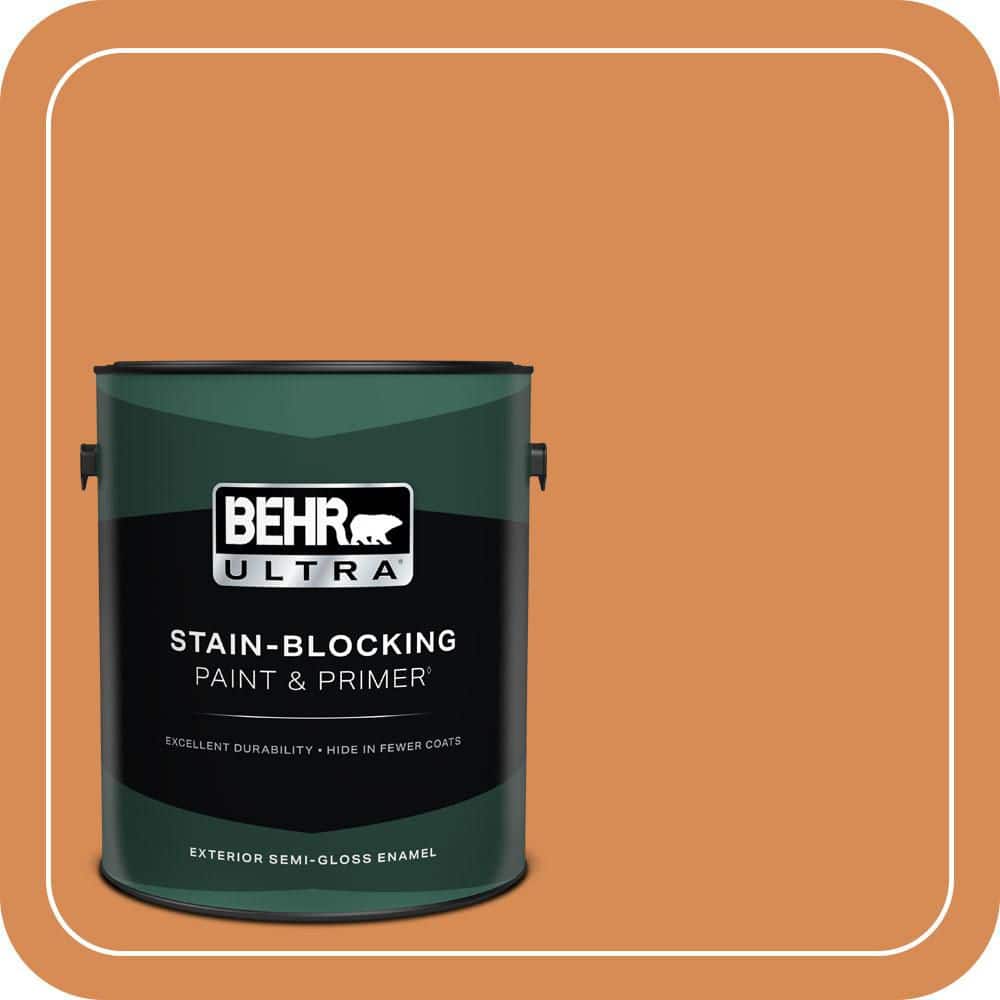BEHR ULTRA 1 gal. #260D-5 Amber Wave Semi-Gloss Enamel Exterior Paint ...