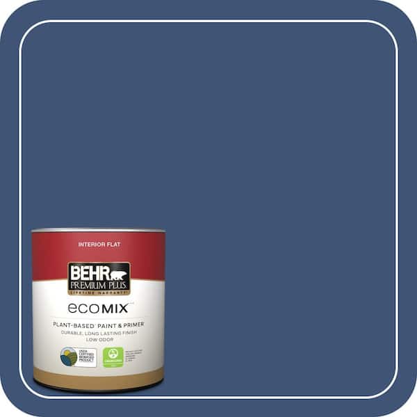 BEHR PREMIUM PLUS 1 qt. #600D-7 Daring Indigo Flat EcoMix Plant-Based ...