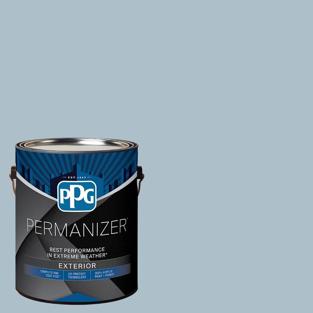 PERMANIZER 1 gal. PPG1153-4 Chambray Satin Exterior Paint PPG1153-4PZ ...