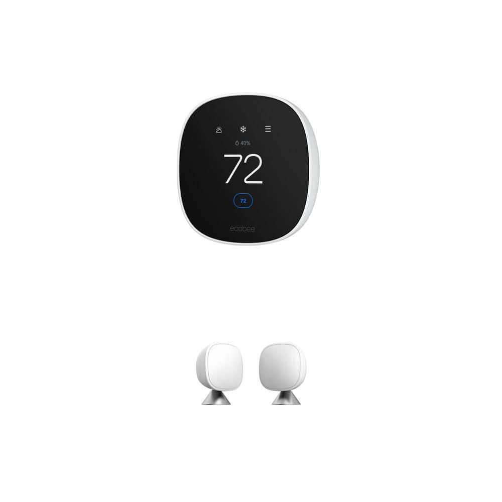 ecobee Smart Thermostat Essential and Smart Sensor 2-Pack Bundle ...
