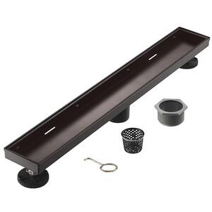 Elegante Drain Collection 24 in. Linear Stainless Steel Shower Drain ...