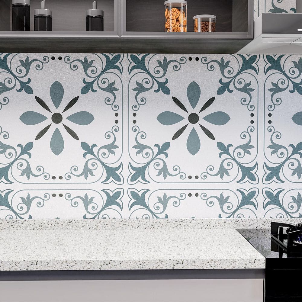 Jeedeson 24 in. x 120 in. Vinyl Peel and Stick Backsplash Tile Stickers ...