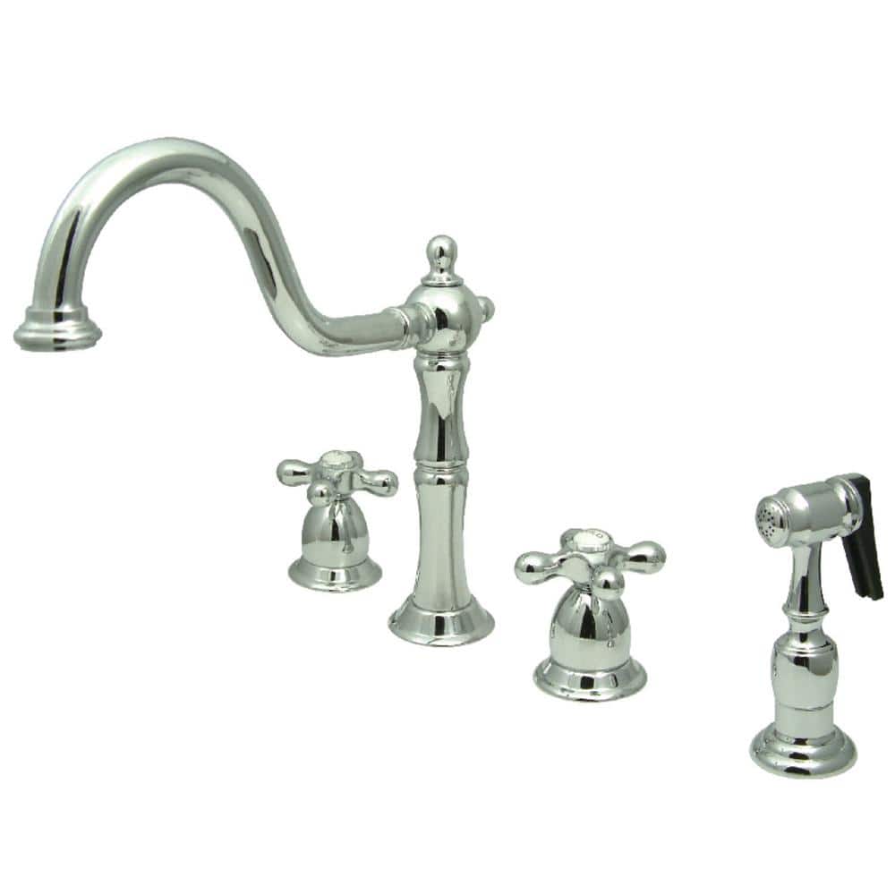 Kingston Brass Heritage 2-Handle Standard Kitchen Faucet with Side ...