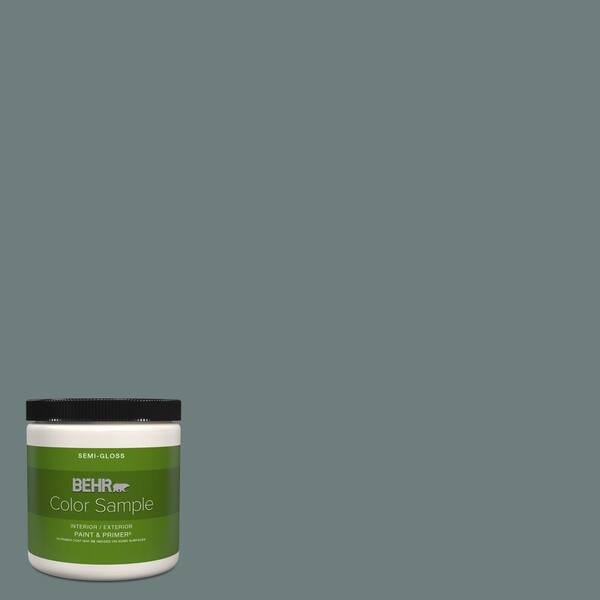 BEHR PREMIUM PLUS 8 oz. #N440-5 Coney Island Semi-Gloss Interior ...