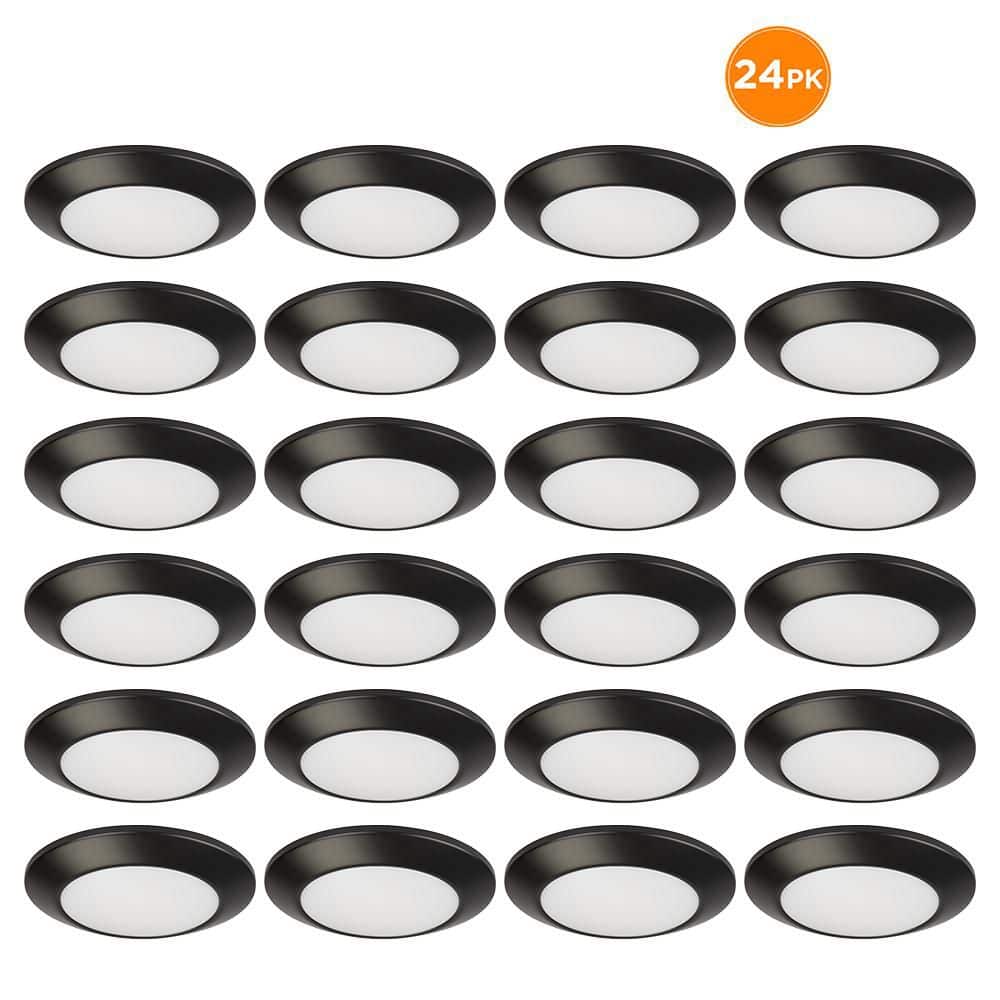 Commercial Electric 24-Pack 6 in. LED Surface Mount Downlight Flush ...