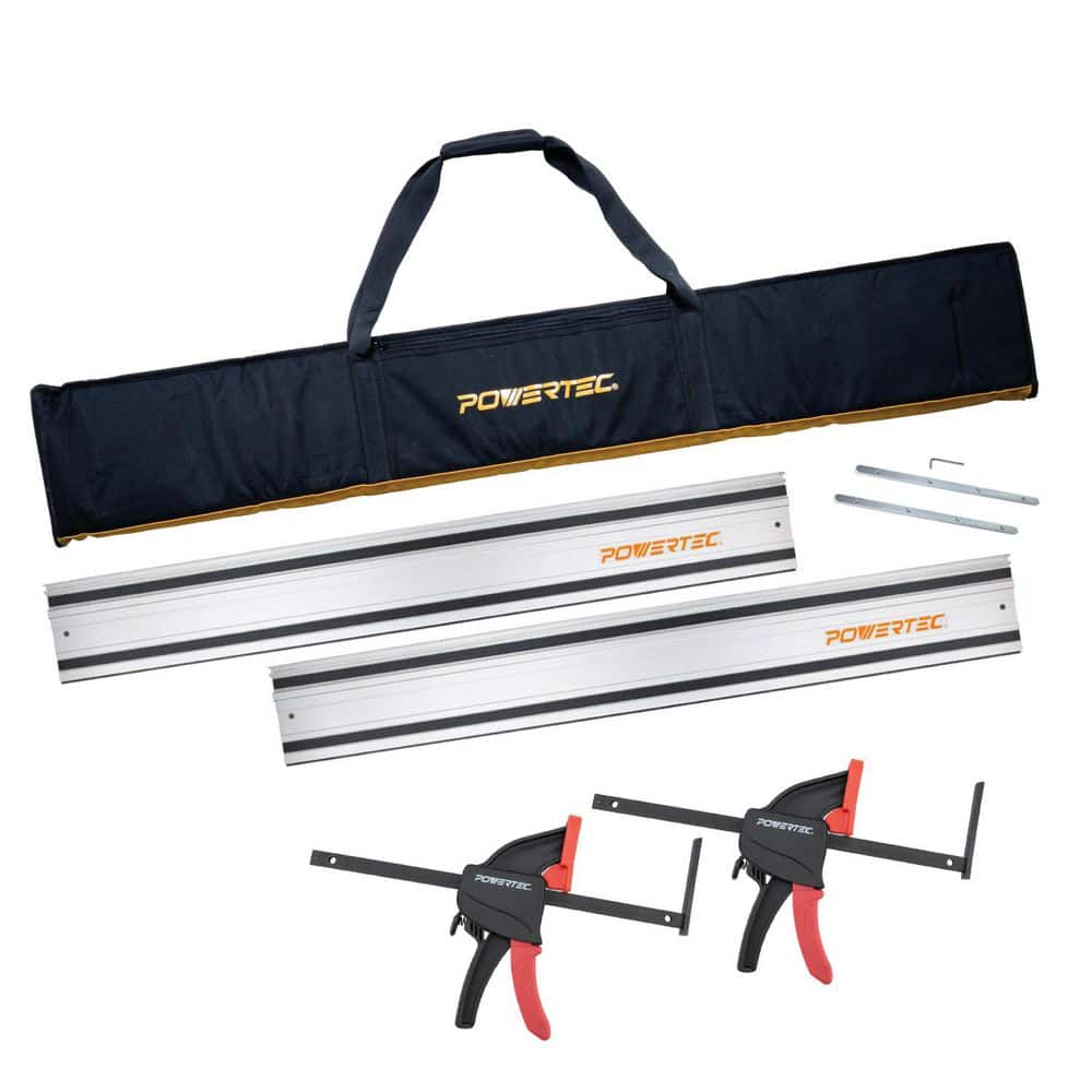 ‎POWERTEC 110 in. Track Saw Guide Rail Kit for Makita or Festool, 2x55 ...