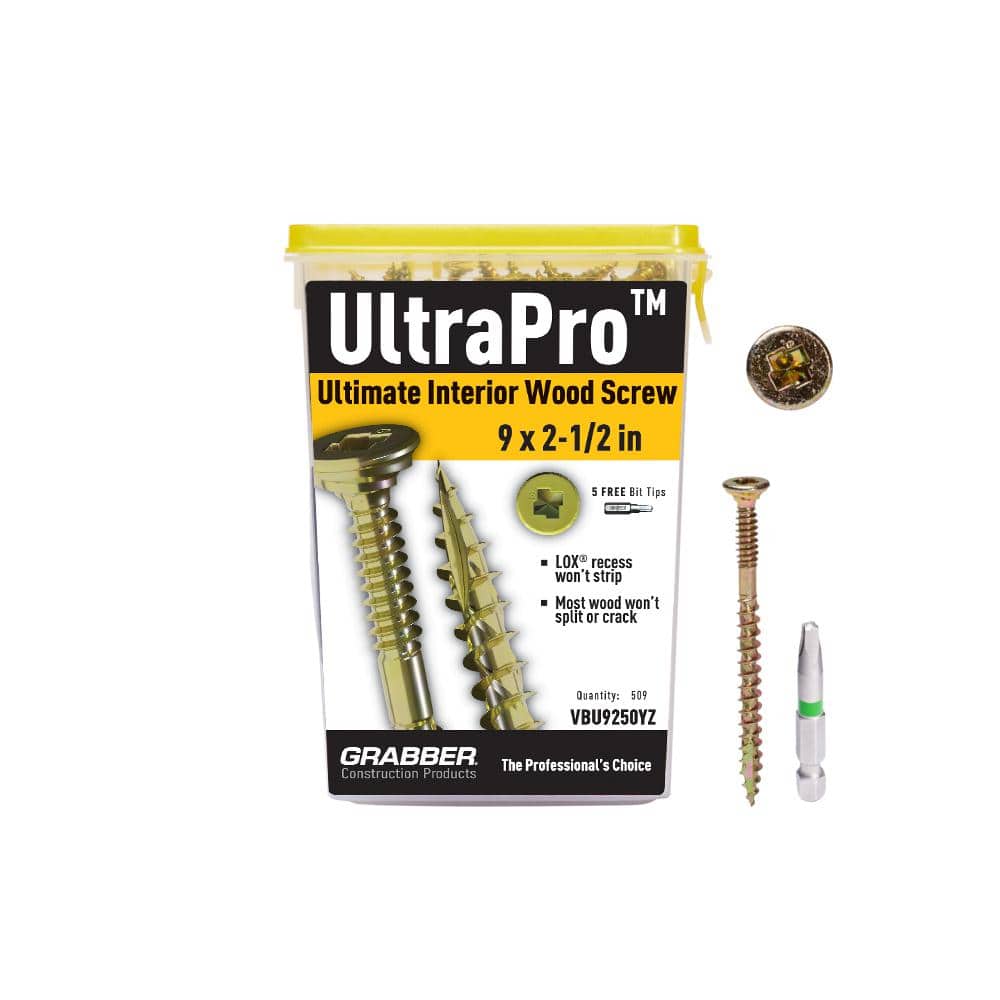 Grabber #9 x 2 1/2 in. UltraPro LOX Drive, Flat Scavenger II Head ...