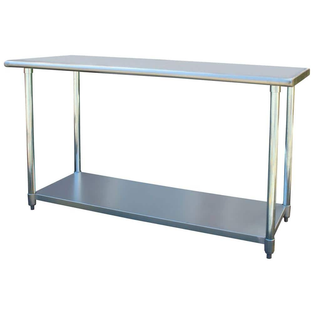 Sportsman 60 in. Stainless Steel Kitchen Utility Table with Bottom ...