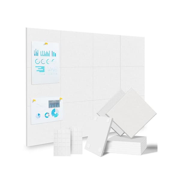 12 Pack Large 12 in. x 12 in. White Polyester Framed Memo Board ...