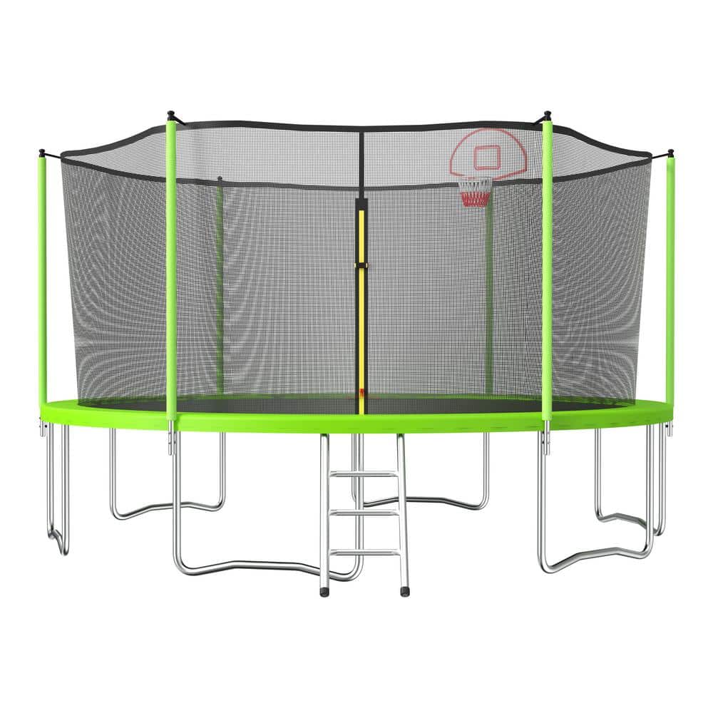 TIRAMISUBEST T-Adventurer 15 ft. Trampoline for Kids with Safety ...