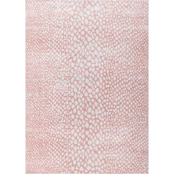 Unique Loom Kamala Washable Animal print Rose Pink 10 ft. x 14 ft. 1 in ...