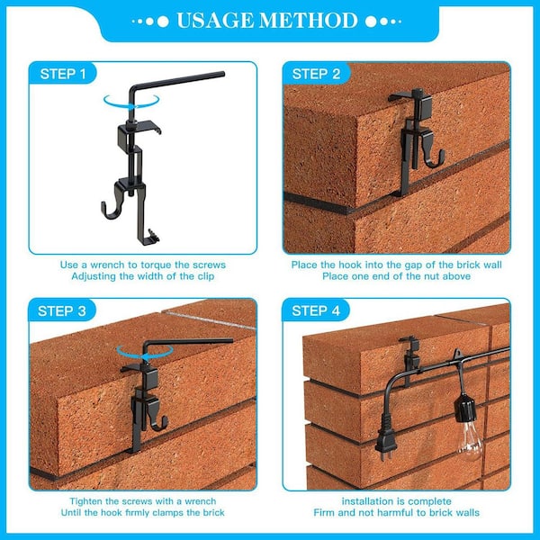 Adrinfly Stainless Steel Brick Wall Clips Hooks Clamp Heavy Duty No ...