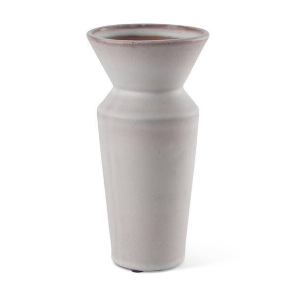 Mercana Esme 10.4 in. Whitewashed Ceramic Round Decorative Vase 69807 ...