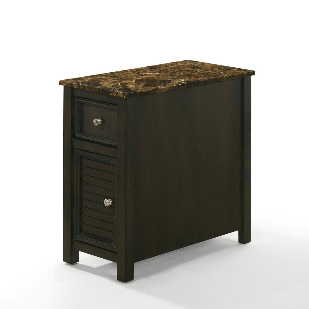 NEW CLASSIC HOME FURNISHINGS New Classic Furniture Samson 12 in. Espresso Rectangle Faux Marble ...