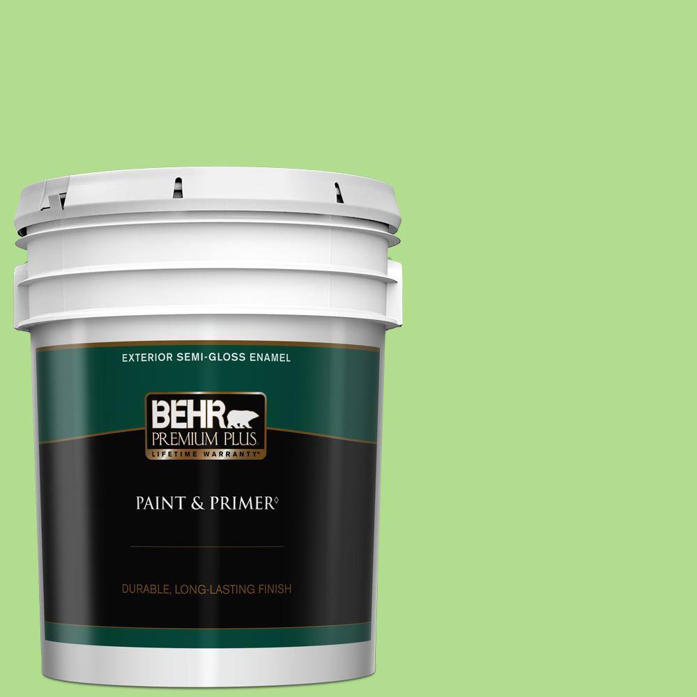 BEHR PREMIUM PLUS 5 gal. #MQ4-46 Early Spring Semi-Gloss Enamel ...
