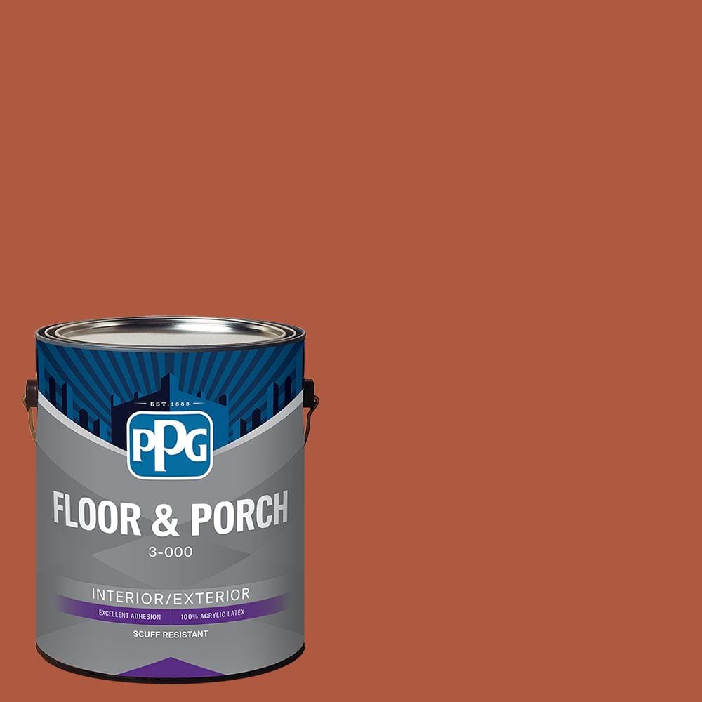 PPG 1 gal. PPG1191-7 Glowing Firelight Satin Interior/Exterior Floor ...