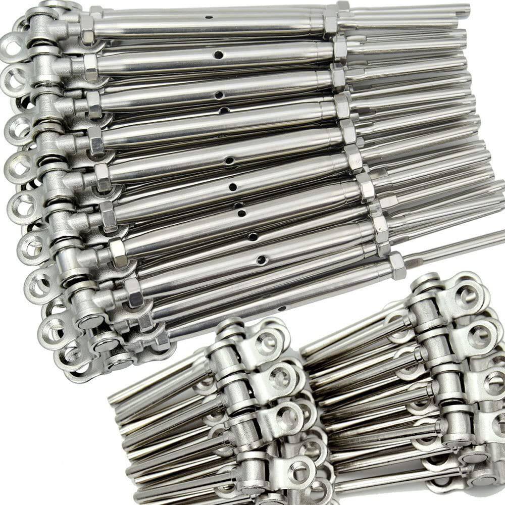 Afoxsos Cable Railing Hardware Kit for 1/8 Stainless Steel Cable Deck ...