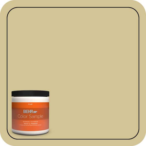 BEHR PREMIUM PLUS 8 oz. #M310-4 Almondine Flat Interior/Exterior Paint ...