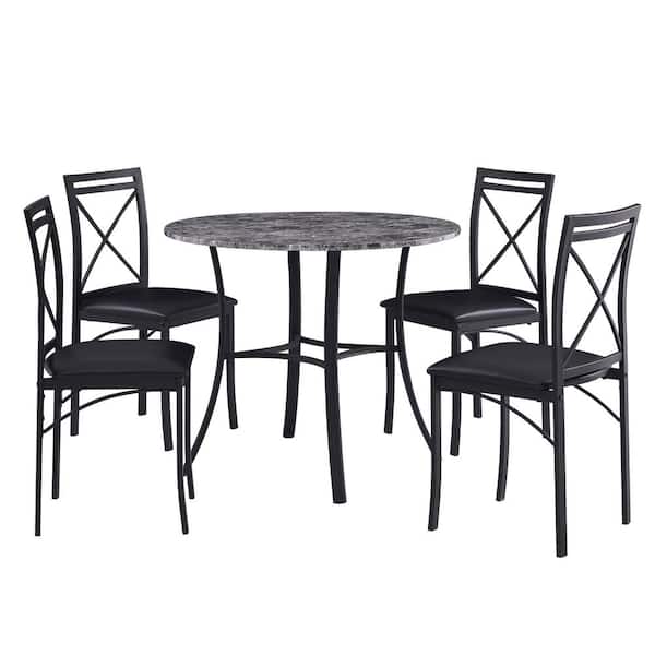 VECELO Dining Chairs (Set of 4) w/Steel Legs, Ergonomic Back VECELO Dining Chairs (Set of 4) w/Steel Legs, Ergonomic Back