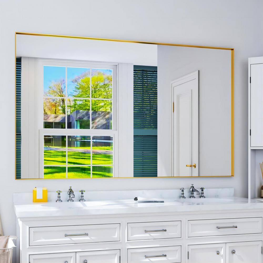 TOOLKISS 60 in. W x 36 in. H Rectangular Aluminum Framed Wall Bathroom ...