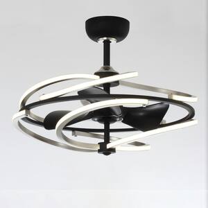 300 ft. 31 in. Indoor Black Brown Ceiling Fan with Light and Remote Fan ...