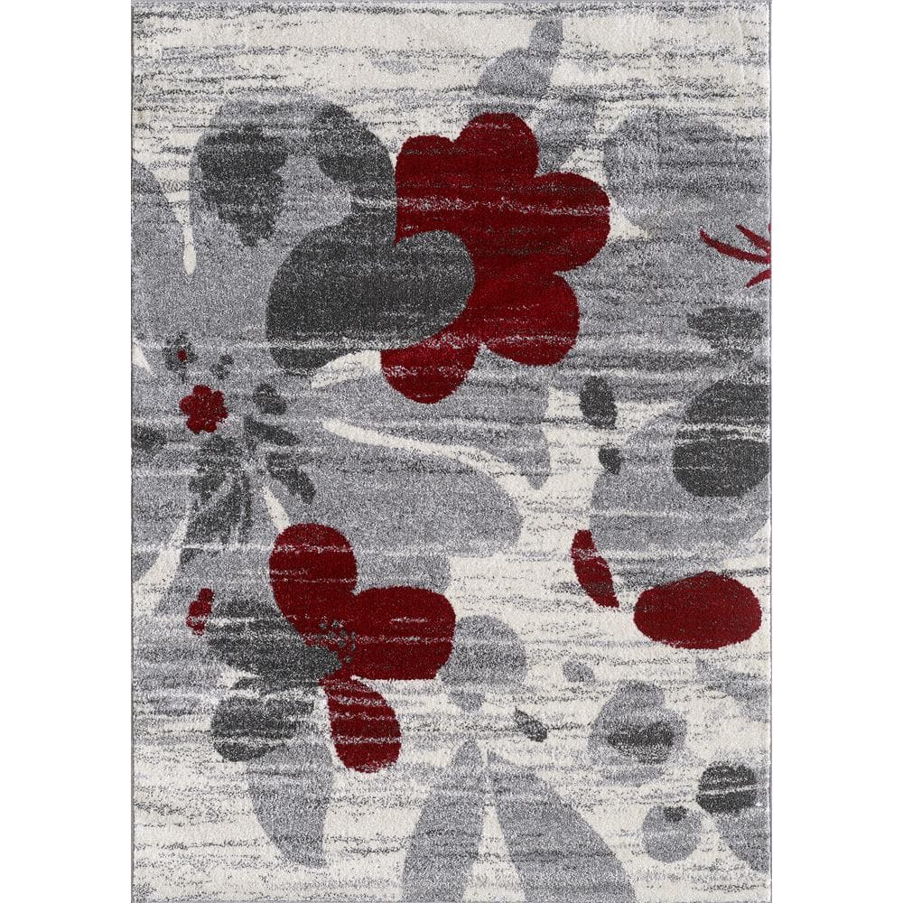 L'Baiet Amy Red Floral 8 ft. x 10 ft. Area Rug LP964R81 Red - The Home ...