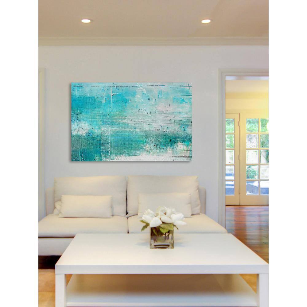 PARVEZ MICHEL INC 30 in. H x 45 in. W "Aqua Surf" by Parvez Taj Printed ...