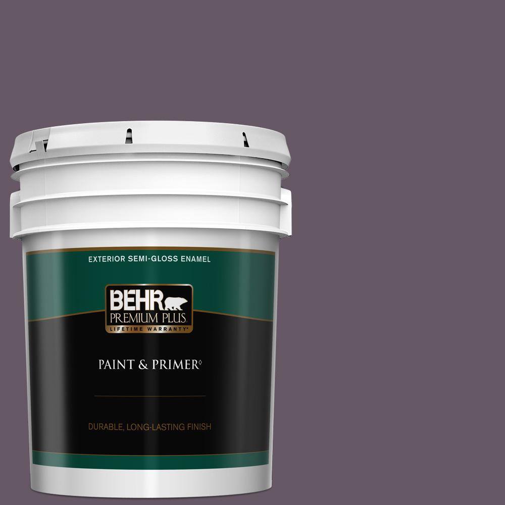BEHR PREMIUM PLUS 5 gal. #PPU17-05 Preservation Plum Semi-Gloss Enamel ...