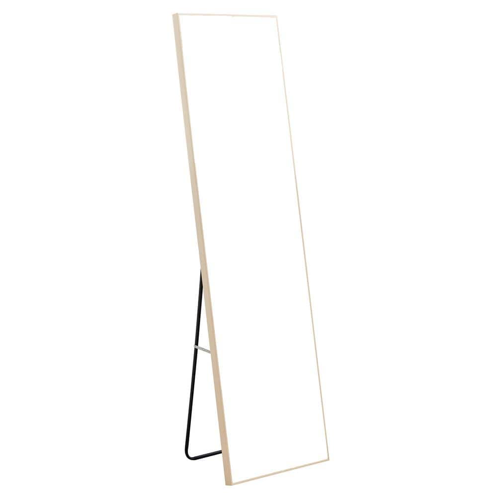 Tatahance Light Brown Wood 17.3 in. W x 60 in. H Rectangle Solid Wood ...